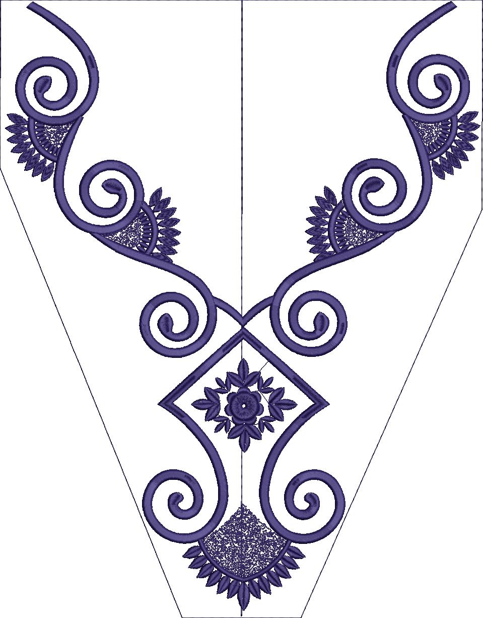 Arabic Embroidery Neck Designs, Free Arabick Nick Latest Design (643)