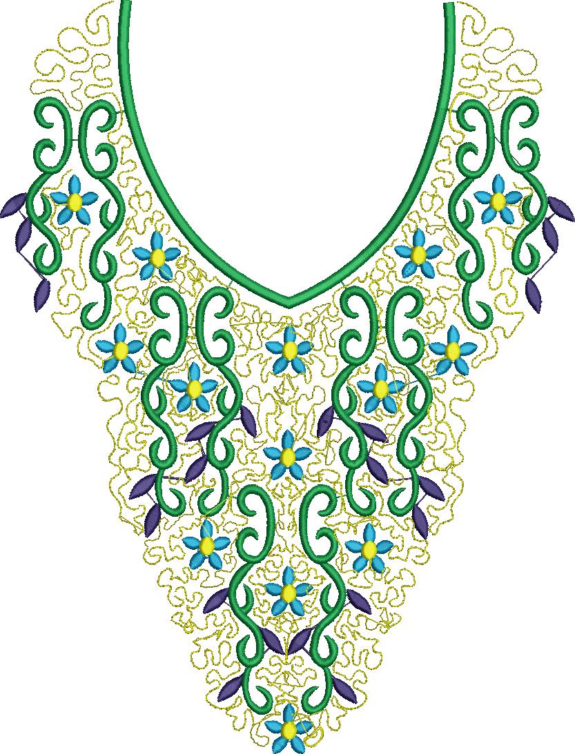Arabic Embroidery Neck Designs, Free Arabick Nick Latest Design (241)