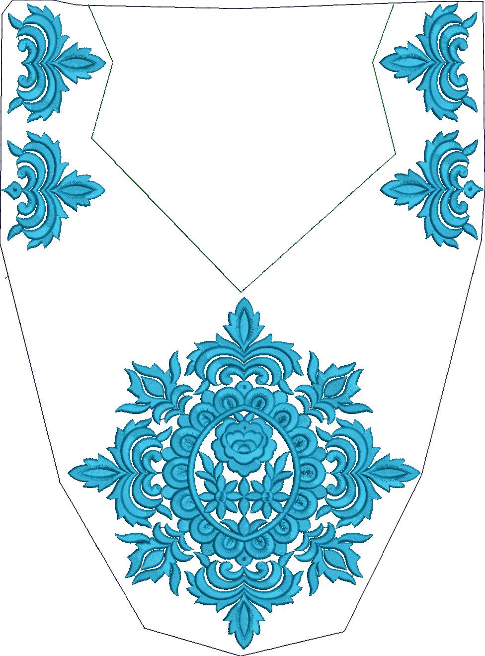 Arabic Embroidery Neck Designs, Free Arabick Nick Latest Design (420)
