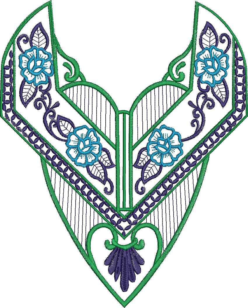 Arabic Embroidery Neck Designs, Free Arabick Nick Latest Design (643)