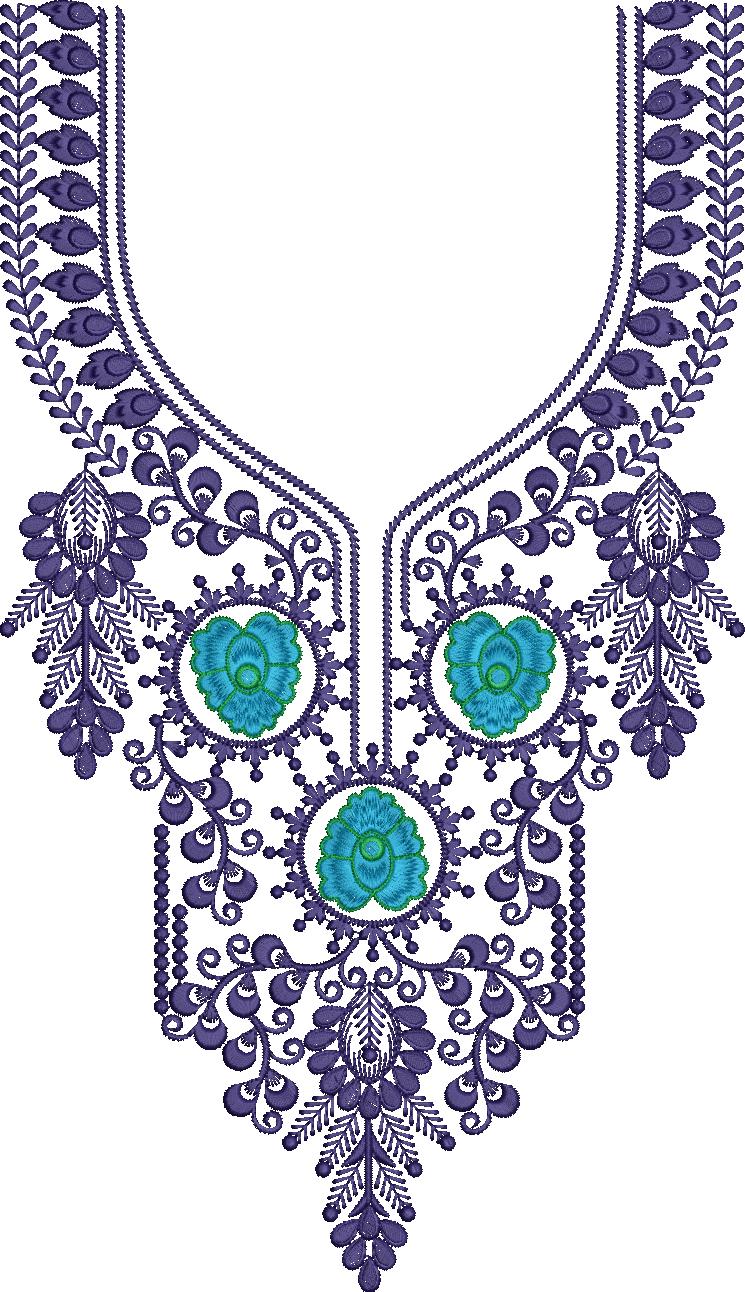 Arabic Embroidery Neck Designs, Free Arabick Nick Latest Design (592)