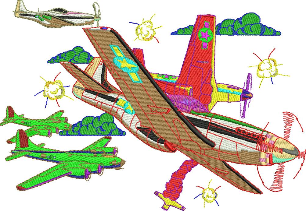 Fighting Aircraft Embroidery Design Art (24)