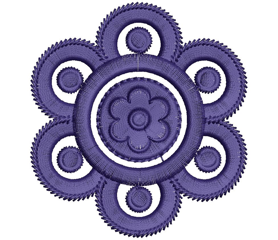 Flower Embroidery Patch Design For Small Machine, (101)
