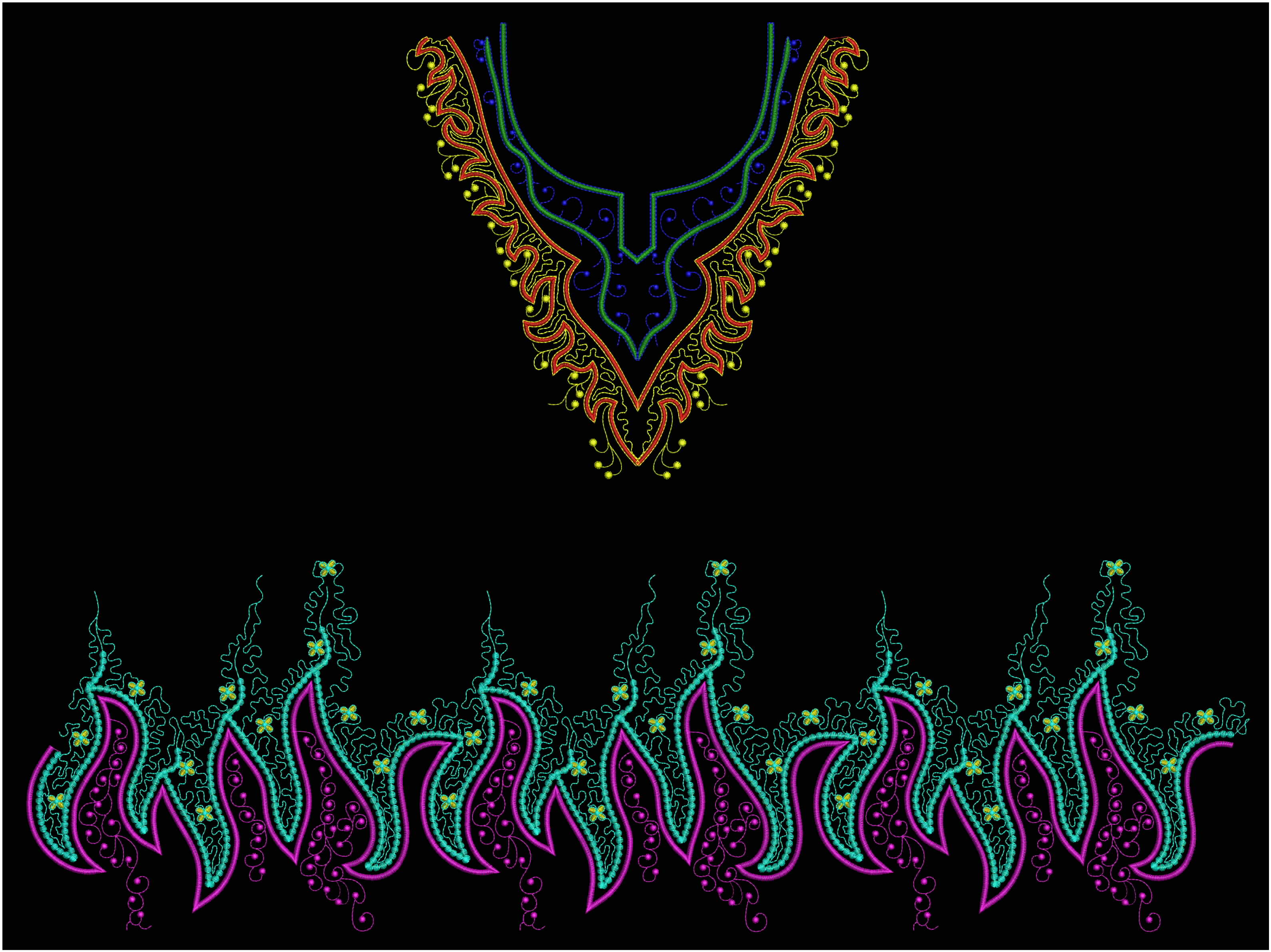 Islamic Women Arabic Embroidery Design (43)